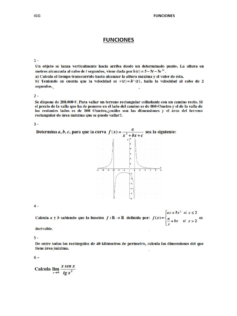 3 CUADERNO SELECTIVIDAD FUNCIONES (Hasta 2022) | PDF