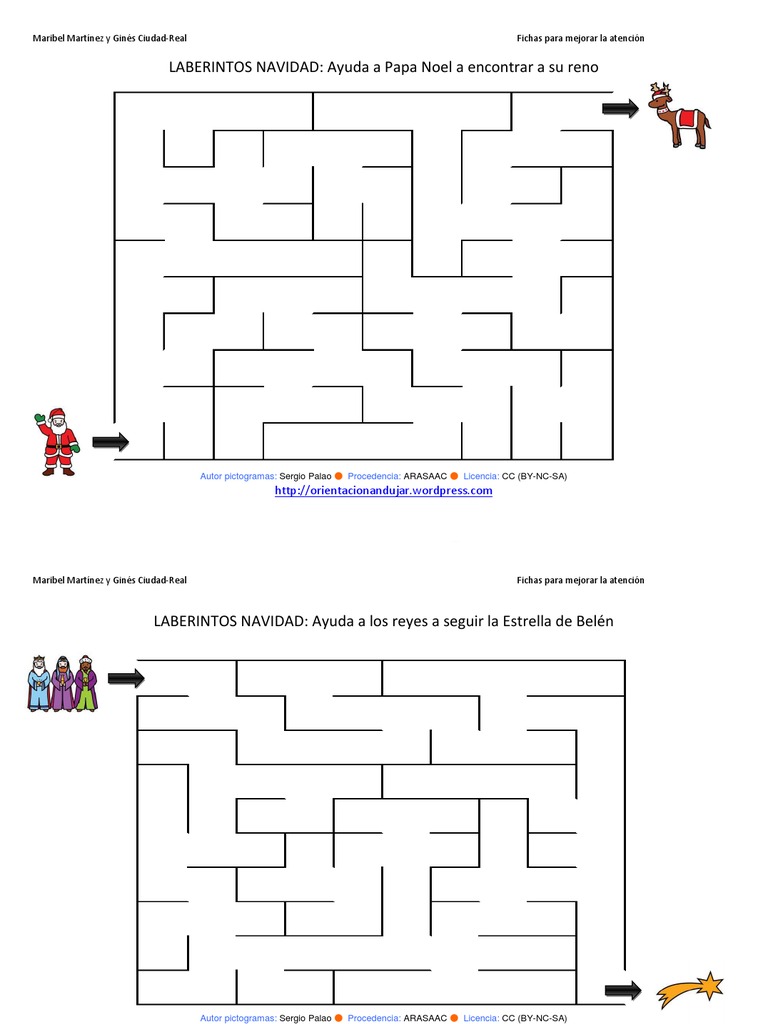 Laberintos Navidad: Mejora la Atención | PDF | Vacaciones religiosas ...