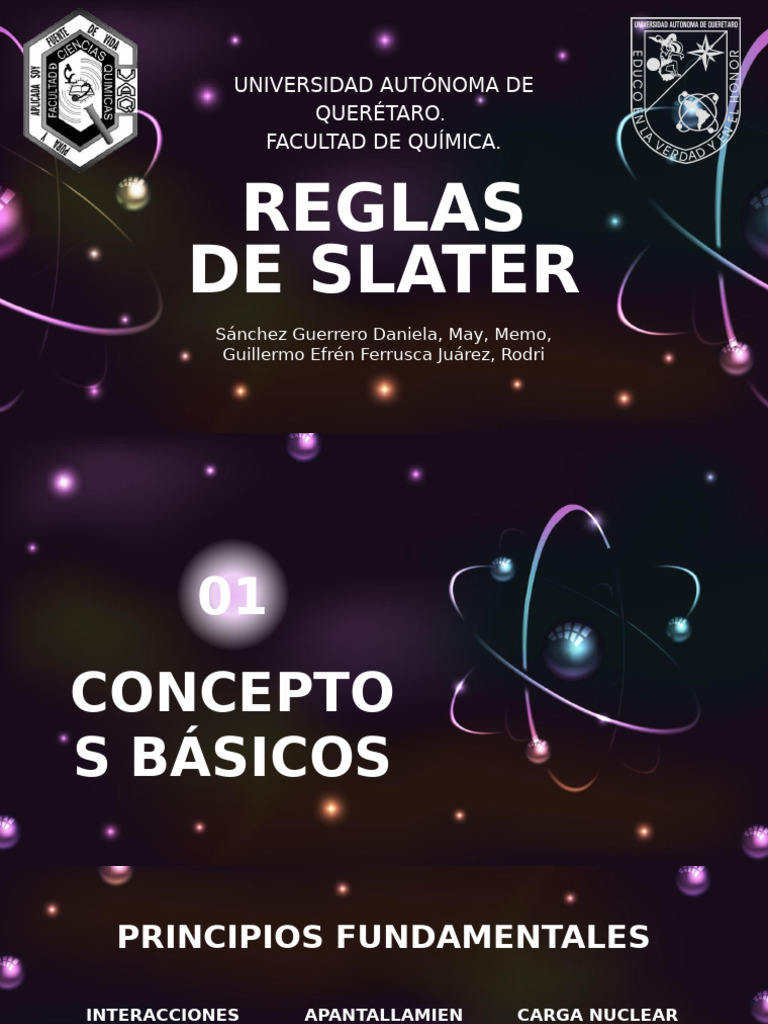 Reglas de Slater y Carga Nuclear Efectiva | PDF | Electrón | Orbital ...