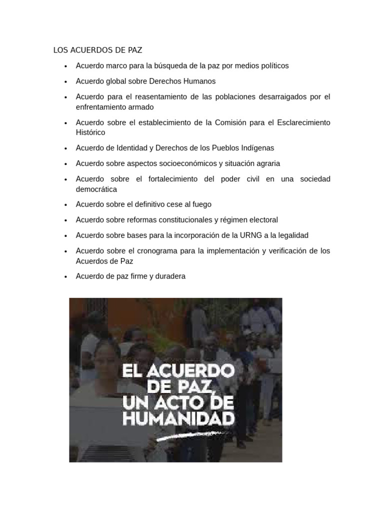Acuerdos de Paz: Claves y Aspectos Esenciales | PDF