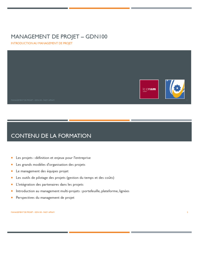 Introduction au Management de Projet | PDF | Gestion de projet ...