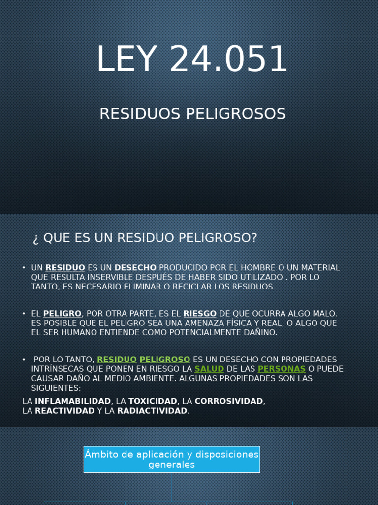Ley 24051 | PDF | Residuos