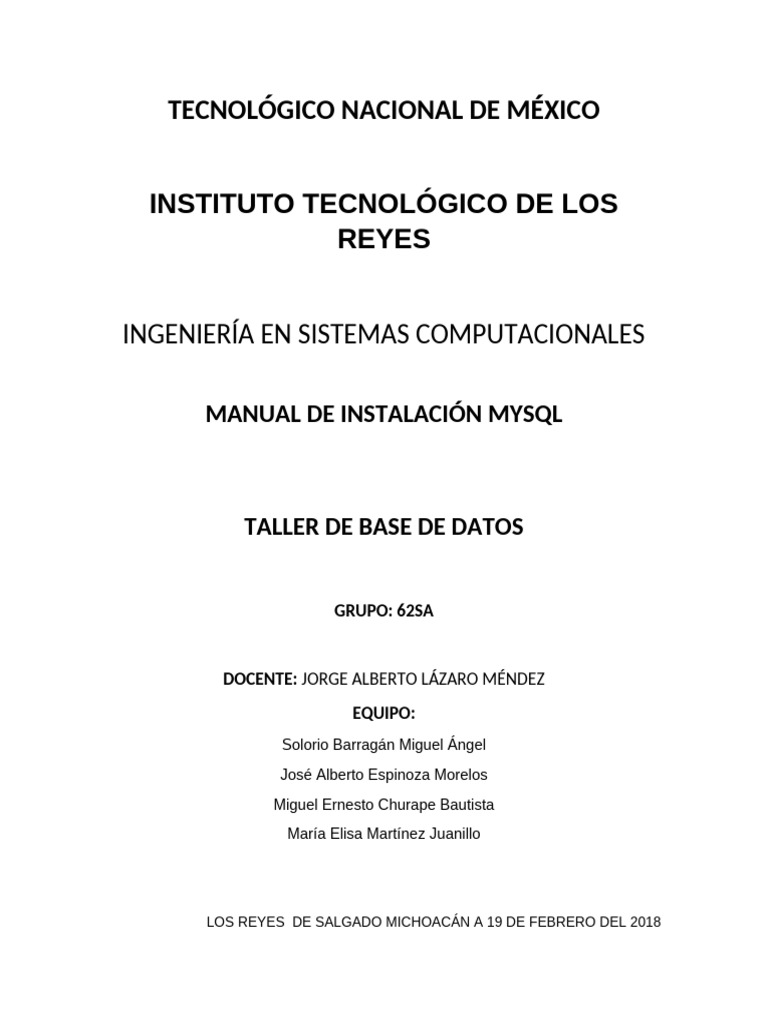 Manual de Instalacion MySQL. | PDF | Mi sql | Software