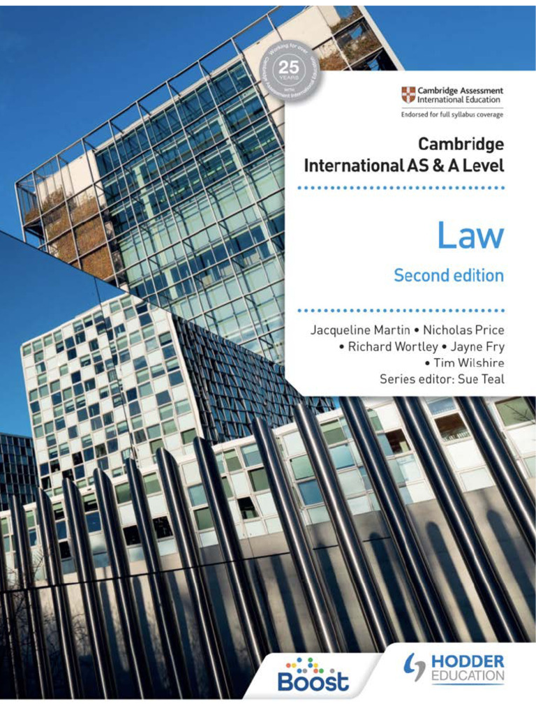 Cambridge International As and A Level Law Textbook Second Edition ...