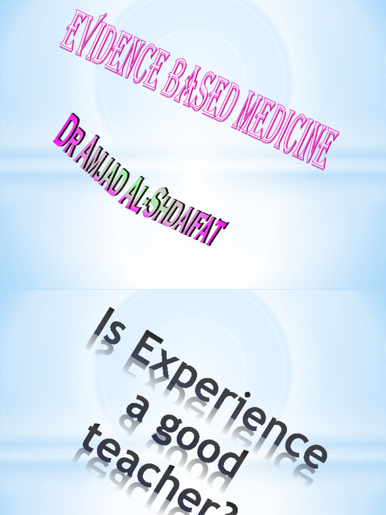 Evidence-Based Medicine | PDF | Evidence Based Medicine | Randomized ...