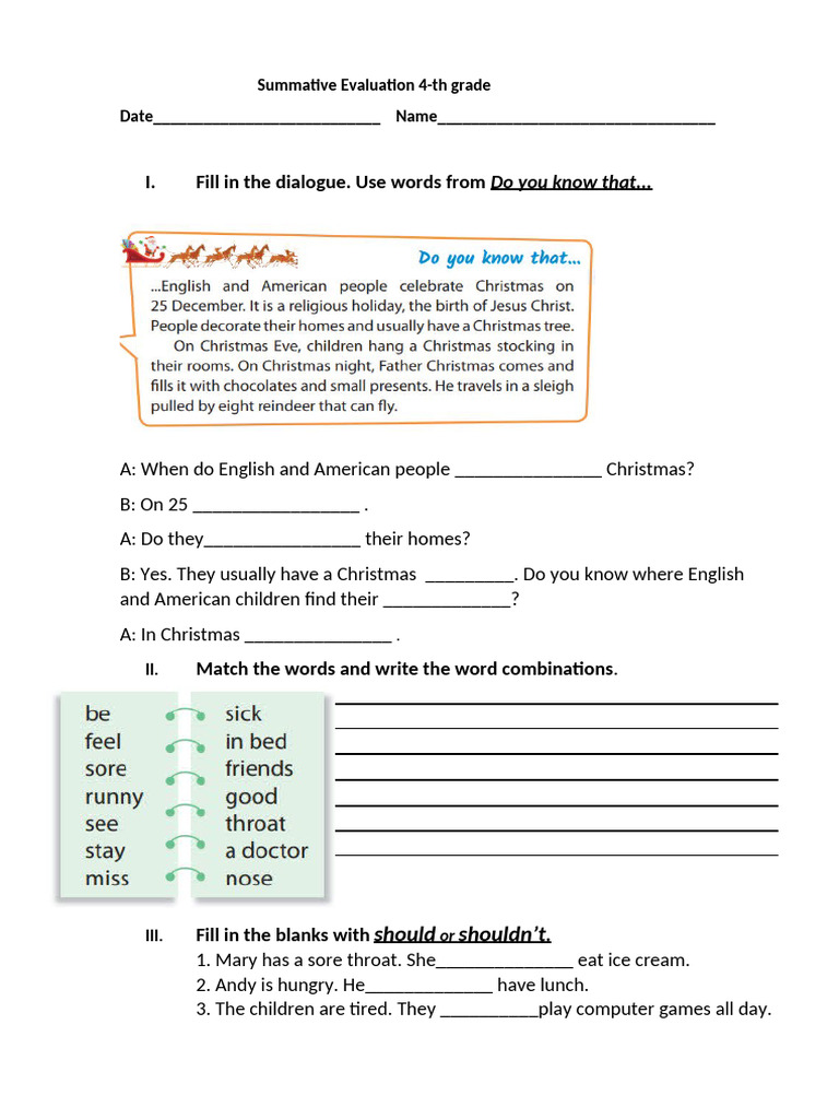 Summative Evaluation 4 Class Unit II | PDF