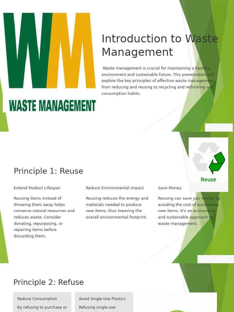 Introduction To Waste Management | PDF | Reuse | Recycling