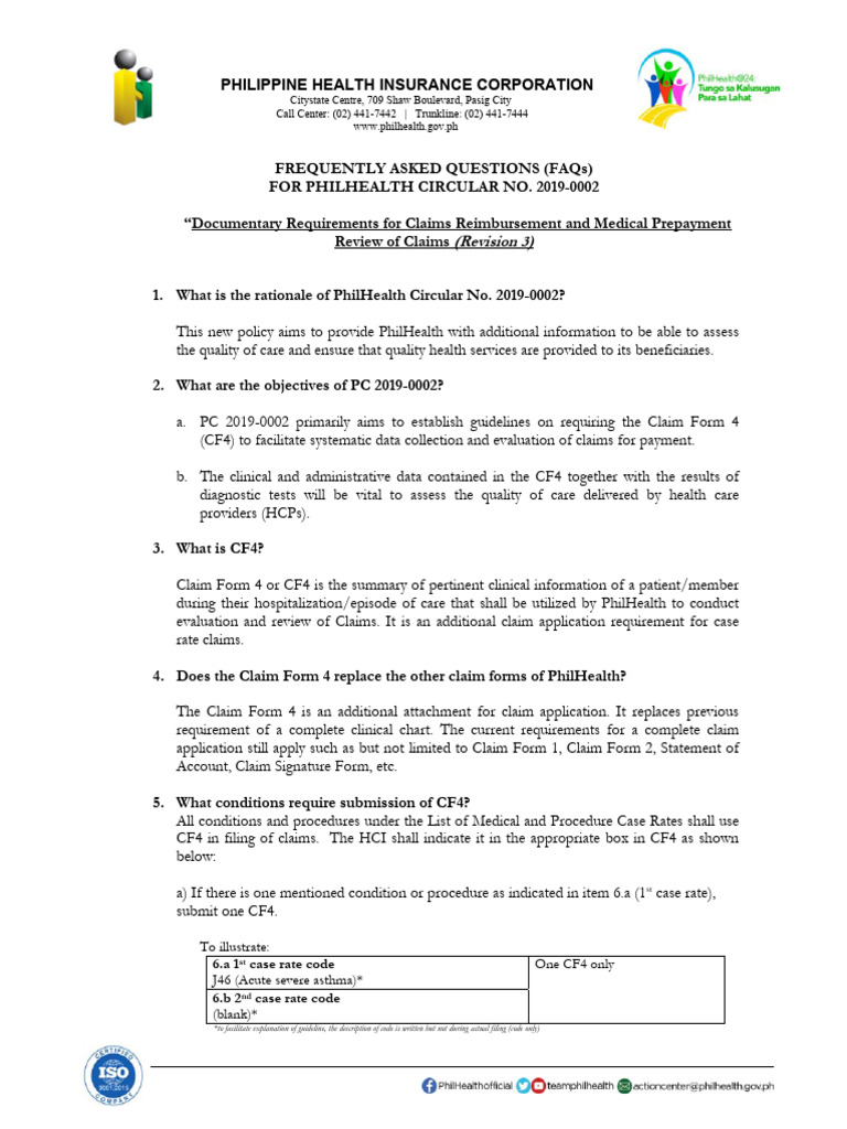 Philhealth Doc Requirements For CF4 - Circ2019-0002 | PDF | Health Care ...