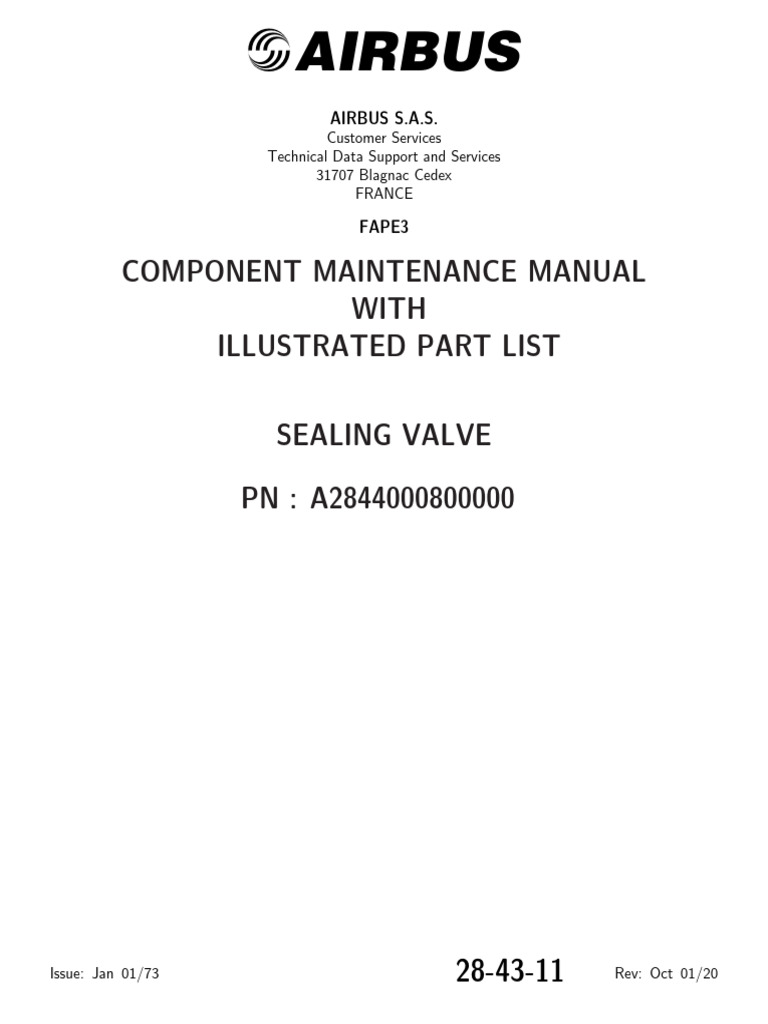 @airbus: Component Maintenance Manual With Illustrated Part List | PDF | Airbus | Valve