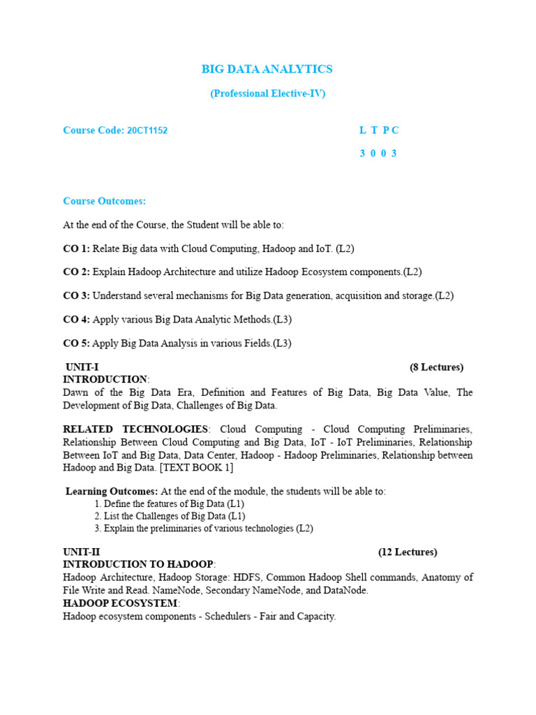 20CT1152 (1) | PDF | Big Data | Apache Hadoop