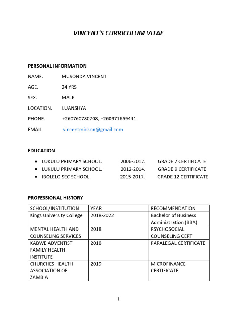 VM_CV-1 | PDF | Hiv/Aids | Health Care