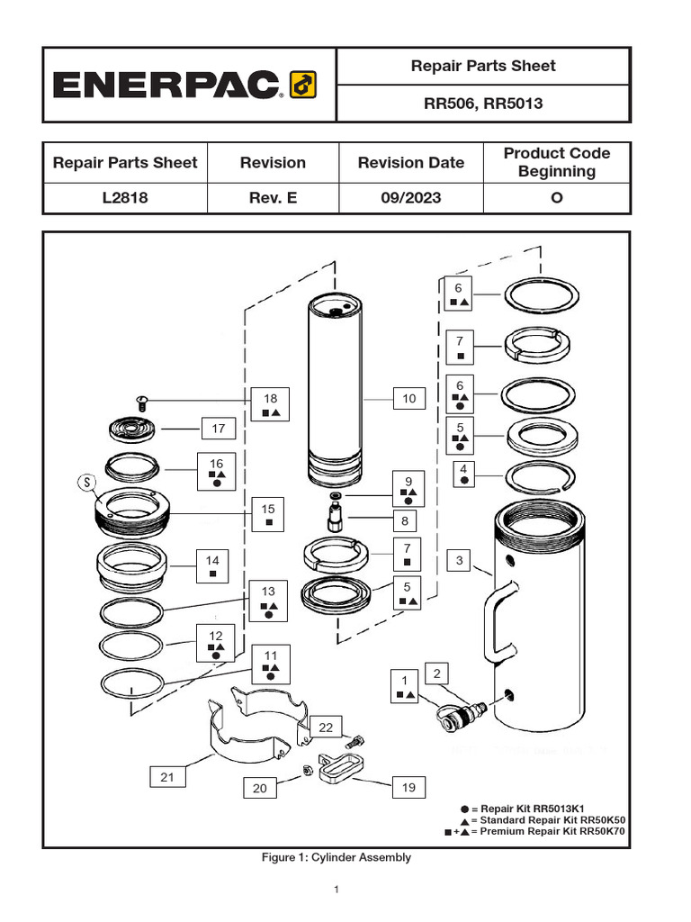 Repair Parts Sheet RR506, RR5013 Product Code Beginning L2818 Rev. E 09 ...