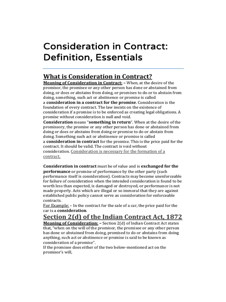 Consideration | PDF | Consideration | Common Law