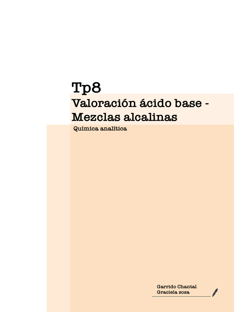 TP8 Valoraciones Ácido Base - Mezclas Alcalinas | PDF | Valoración | Química