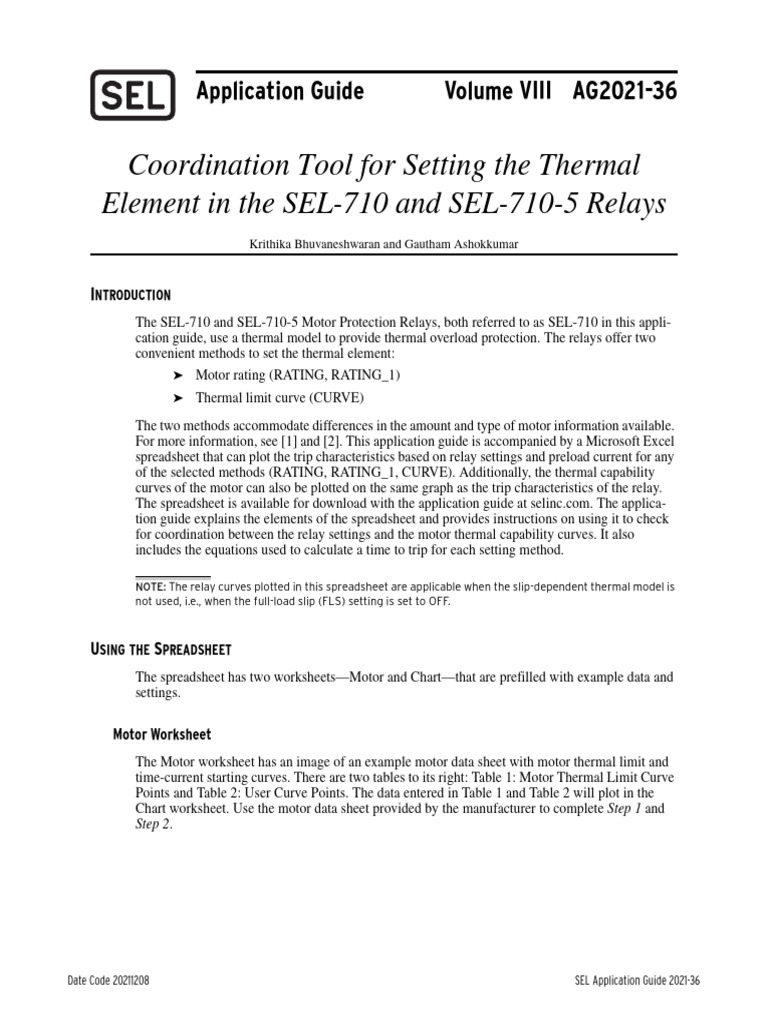 AG2021-36 - Coordination Tool For Setting The Thermal Element in The ...