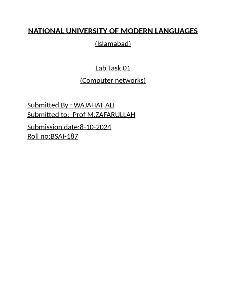 Lab Task 1 Waji CN | PDF