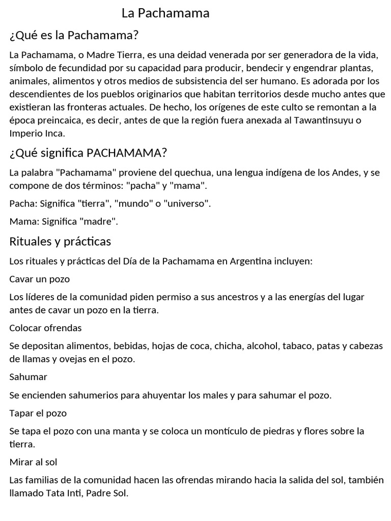 La Pachamama | PDF