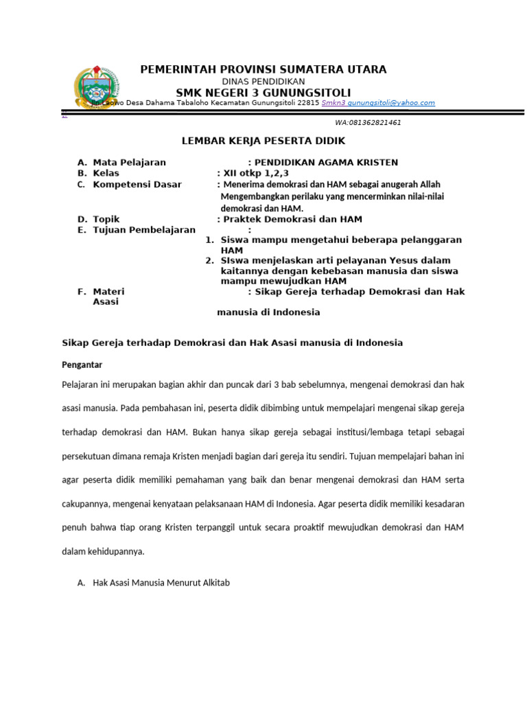 LKPD 4 Agama Kristen Protestan | PDF | Agama & Spiritualitas