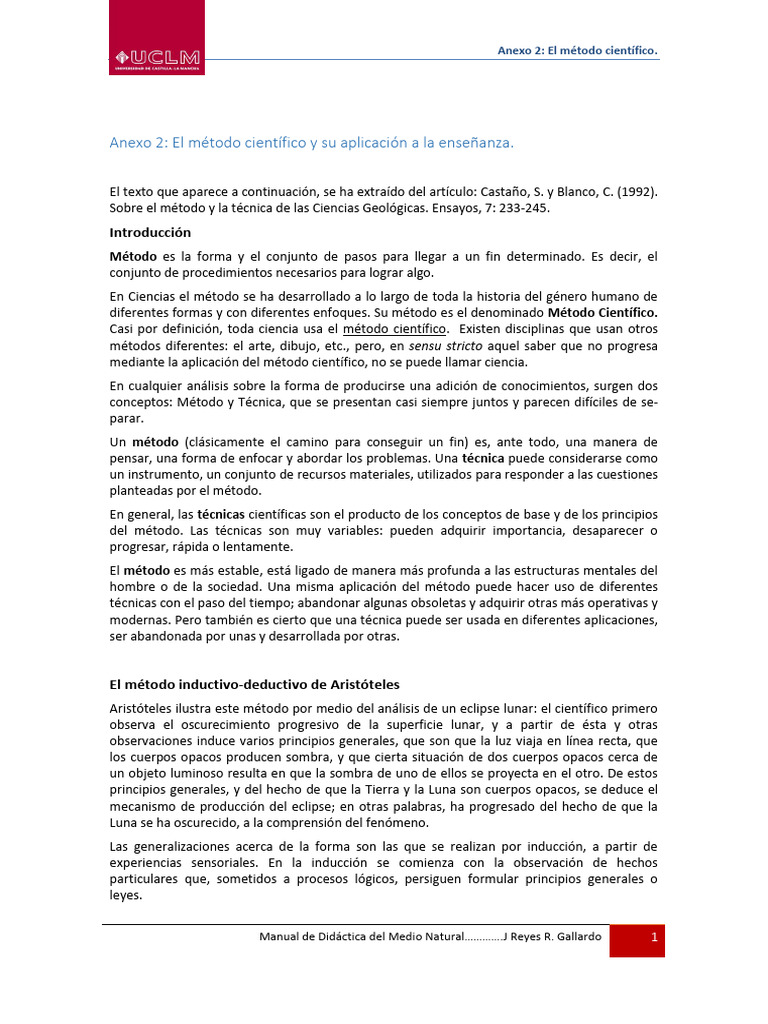 Anexo 2 Lectura - S3.A1 - Método Científico PD | PDF | Método científico | Razonamiento inductivo