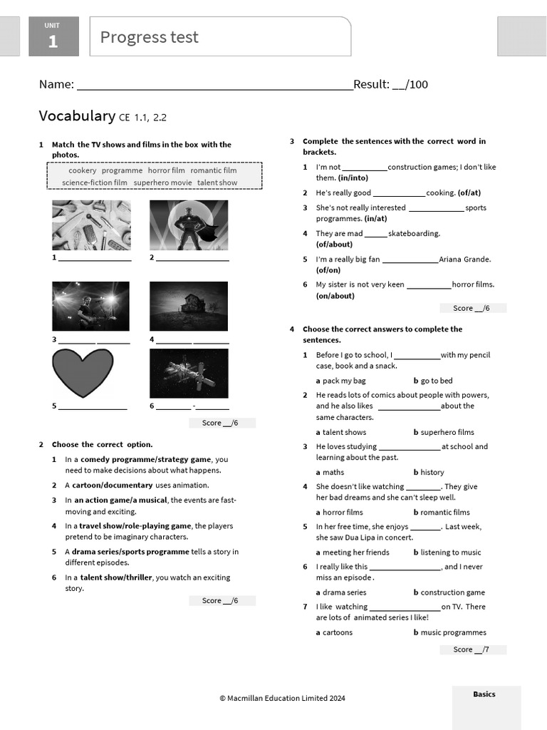 WeBe L2 U1 Test Basics | PDF | Video Games | Adolescence
