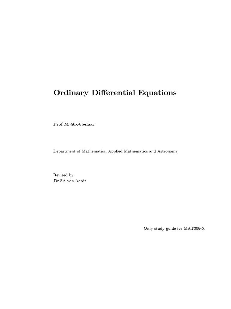 Mat 306 Study Guide | PDF | System Of Linear Equations | Equations