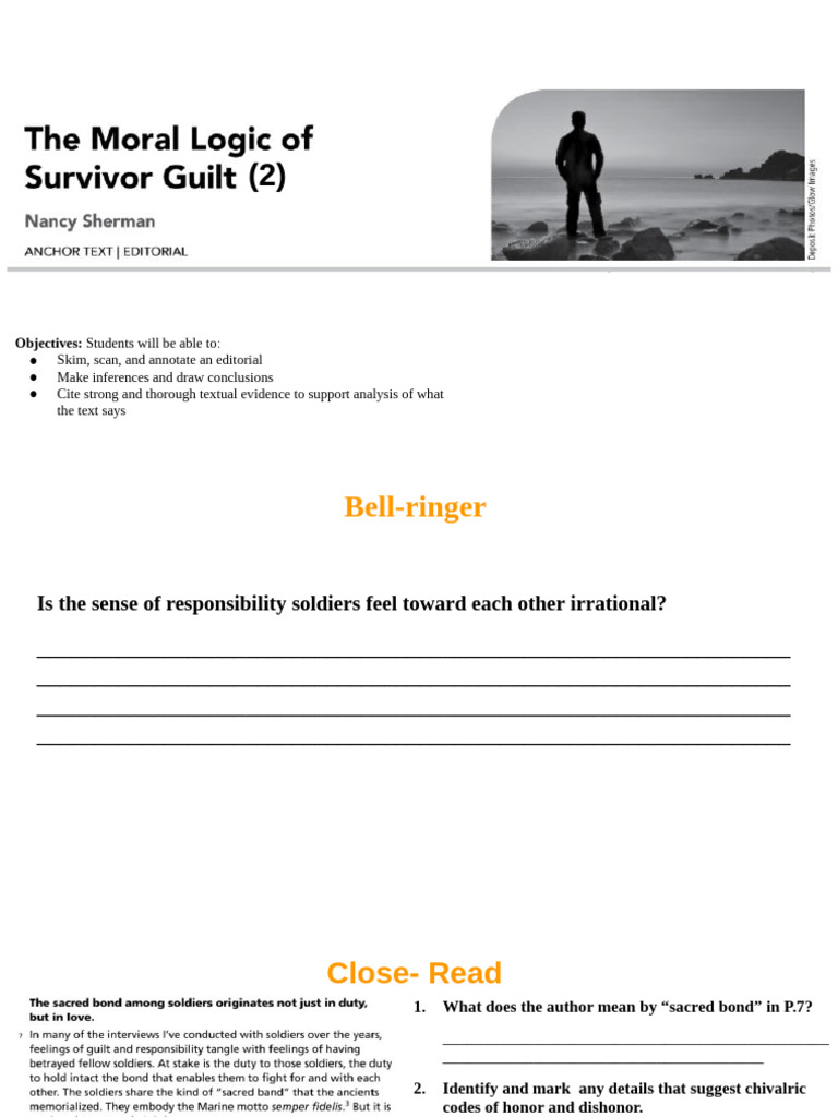 The Moral Logic of Survivor Guilt | PDF | Guilt (Emotion) | Psychology
