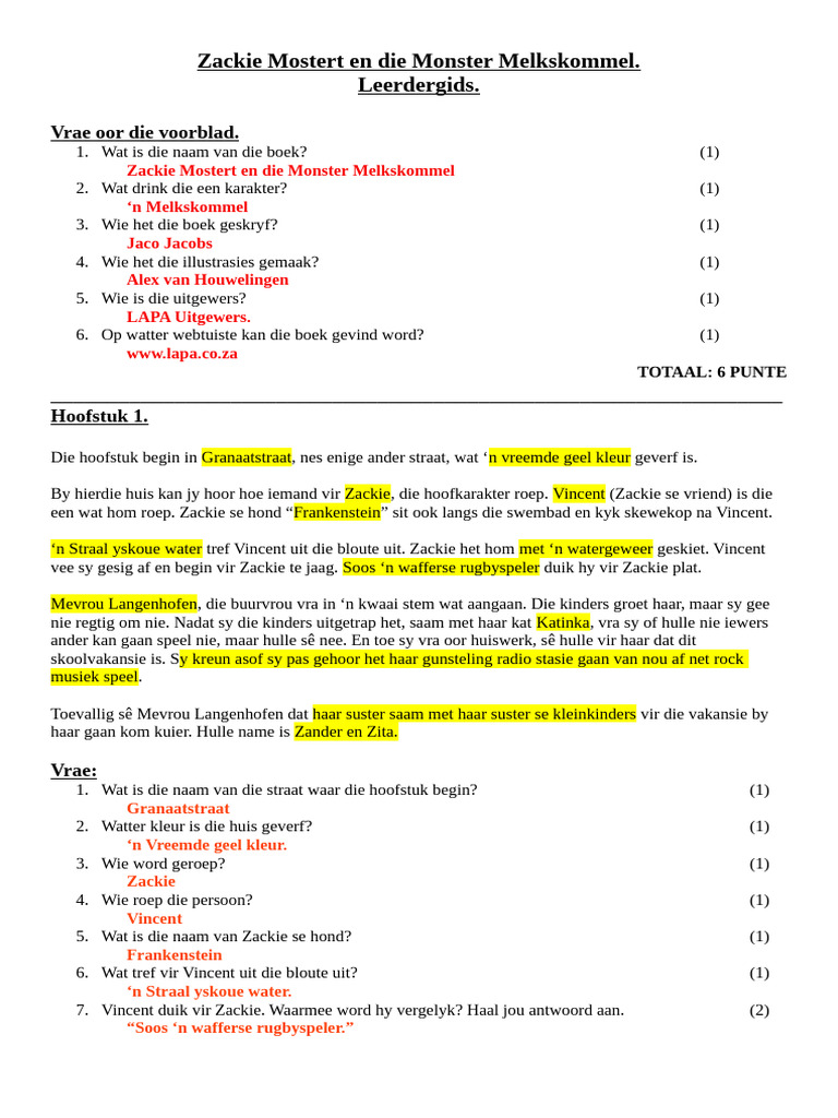 Zackie Mostert Corrections Ch. 1 - 6 | PDF