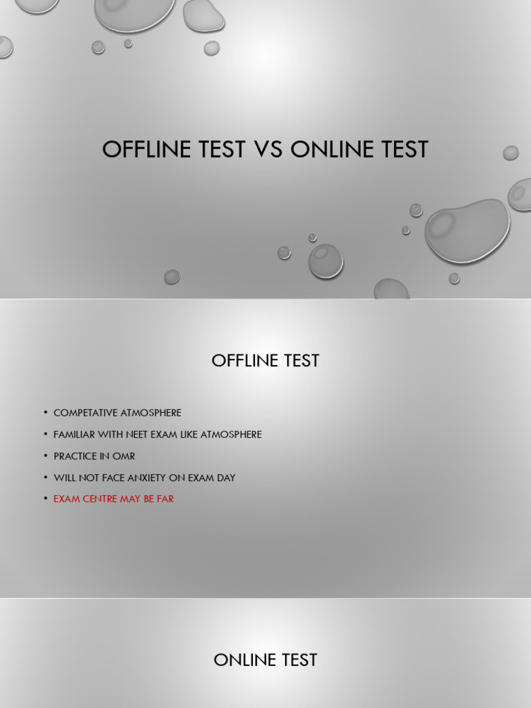 Offline Test Vs Online Test | PDF