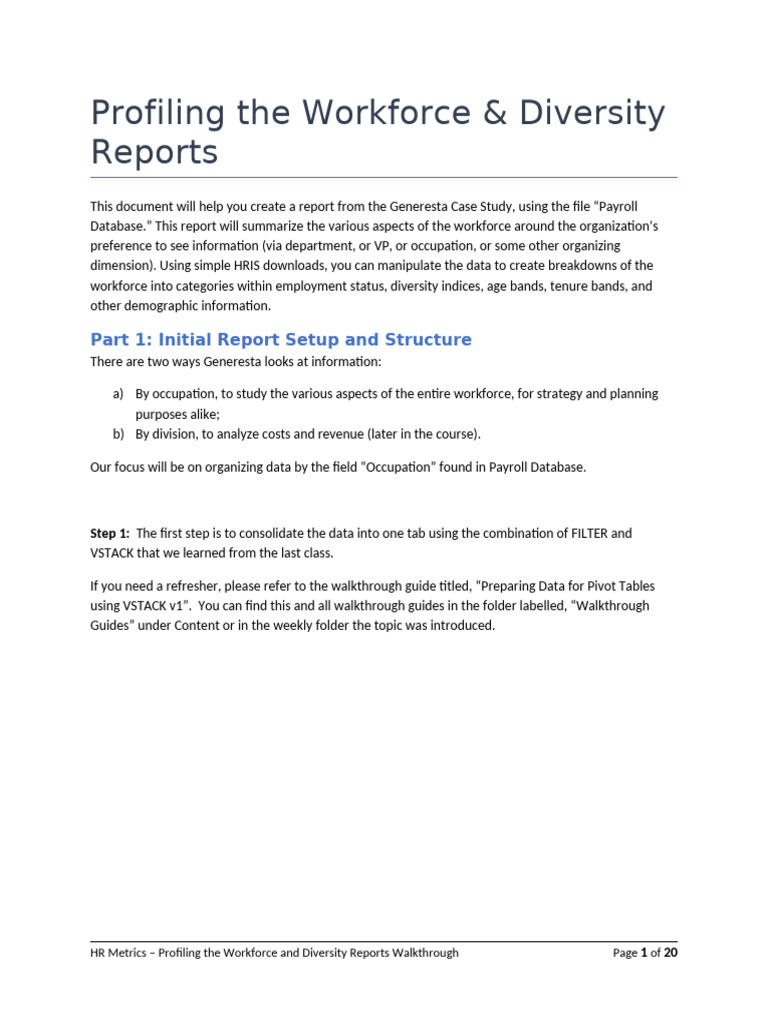 Workforce Diversity Reporting Guide | PDF | Computing