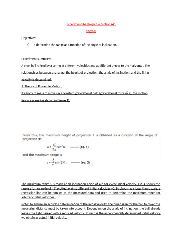 Modified Experiment 4 With Updated Table | PDF | Velocity | Mass