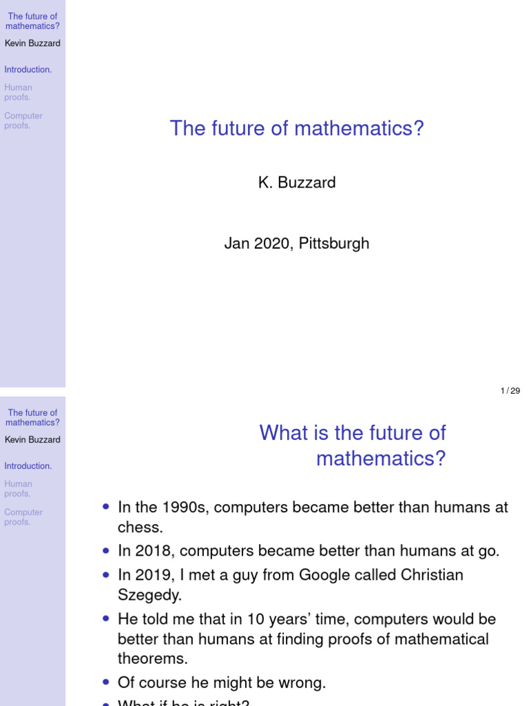 Future of Math - Buzzard | PDF | Mathematical Proof | Mathematics