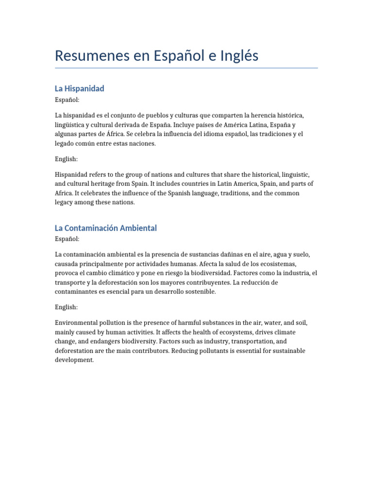 Resumenes Espanol Ingles | PDF | Ciencia y matemática | Tecnología e ...