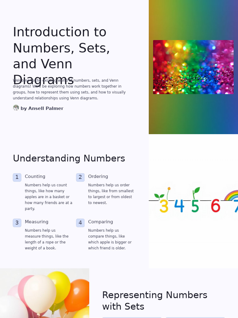 Numbers, Sets, and Venn Diagrams Guide | PDF | Set (Mathematics ...