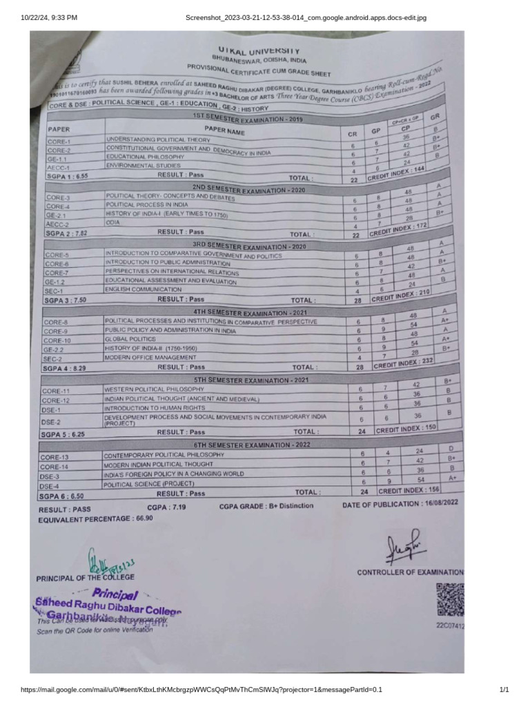 Graduation Marksheet Overview 2019-2021 | PDF | Educational Assessment And Evaluation