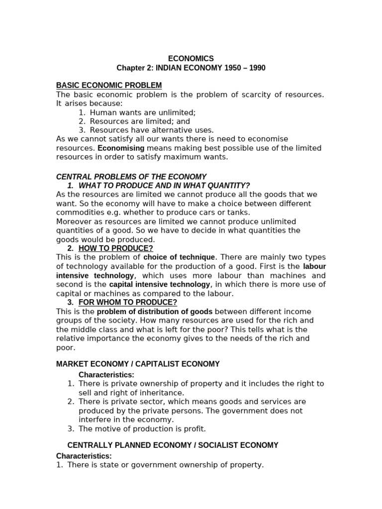 CH - 2 Indian Economy 1950 - 1990 | PDF | Economic Growth | Green ...