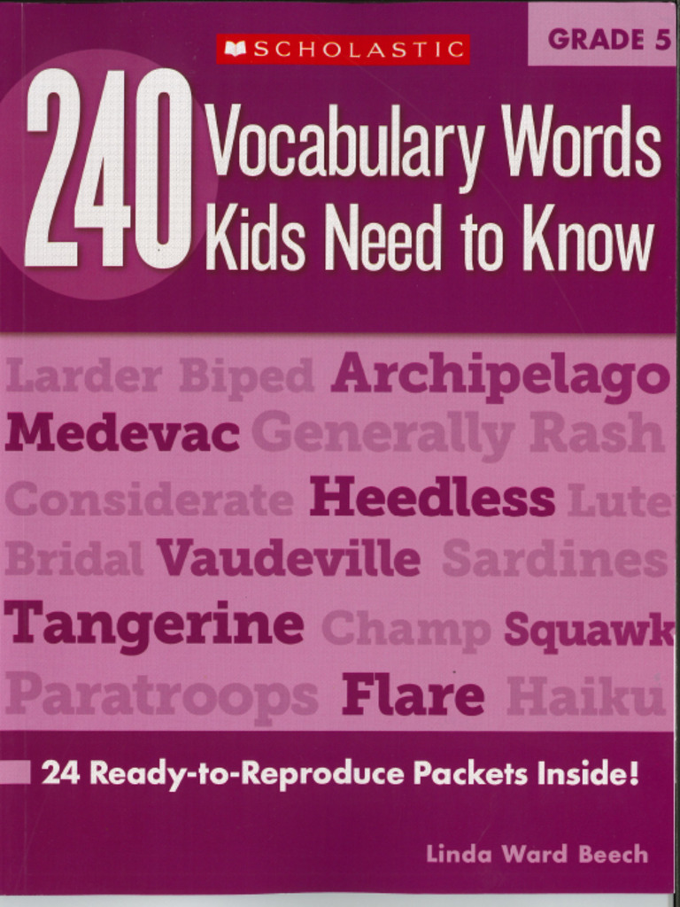 Grade 5 - Scholastic 240 Vocabulary Words Kids Need To Know | PDF