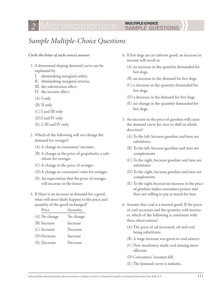 Unit 2 Practice Questions | PDF | Elasticity (Economics) | Demand