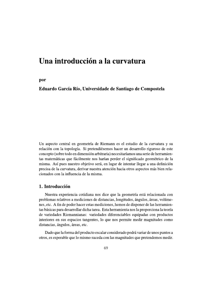 Introducción A La Curvatura | PDF