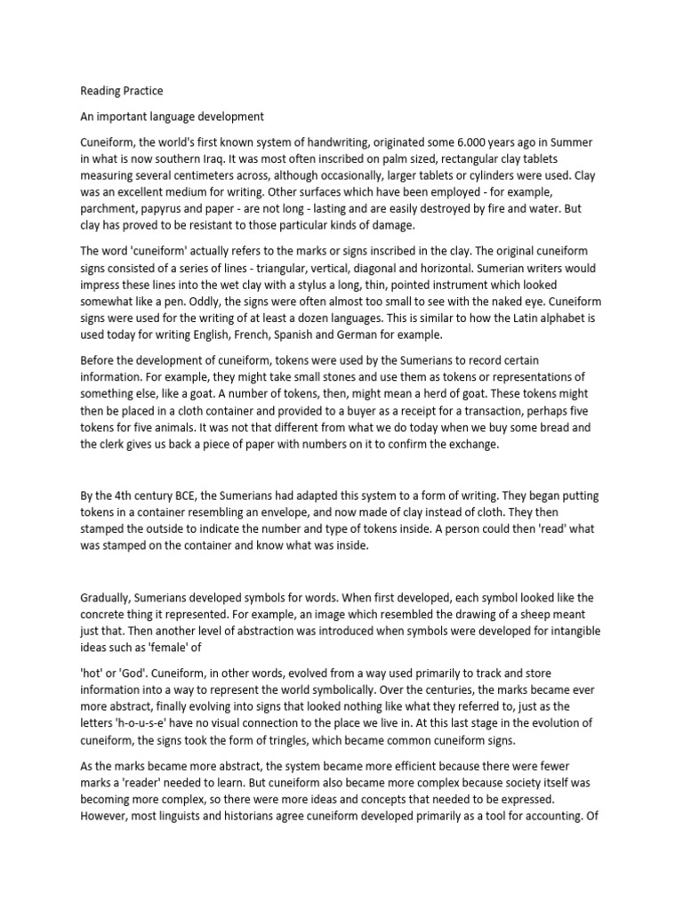 26 Oct Reading Passage 1 | PDF | Cuneiform | Writing