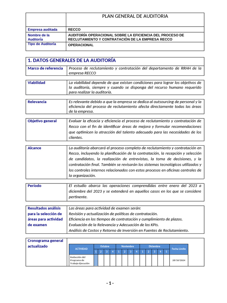 Formato PGA | PDF | Auditoría | Reclutamiento
