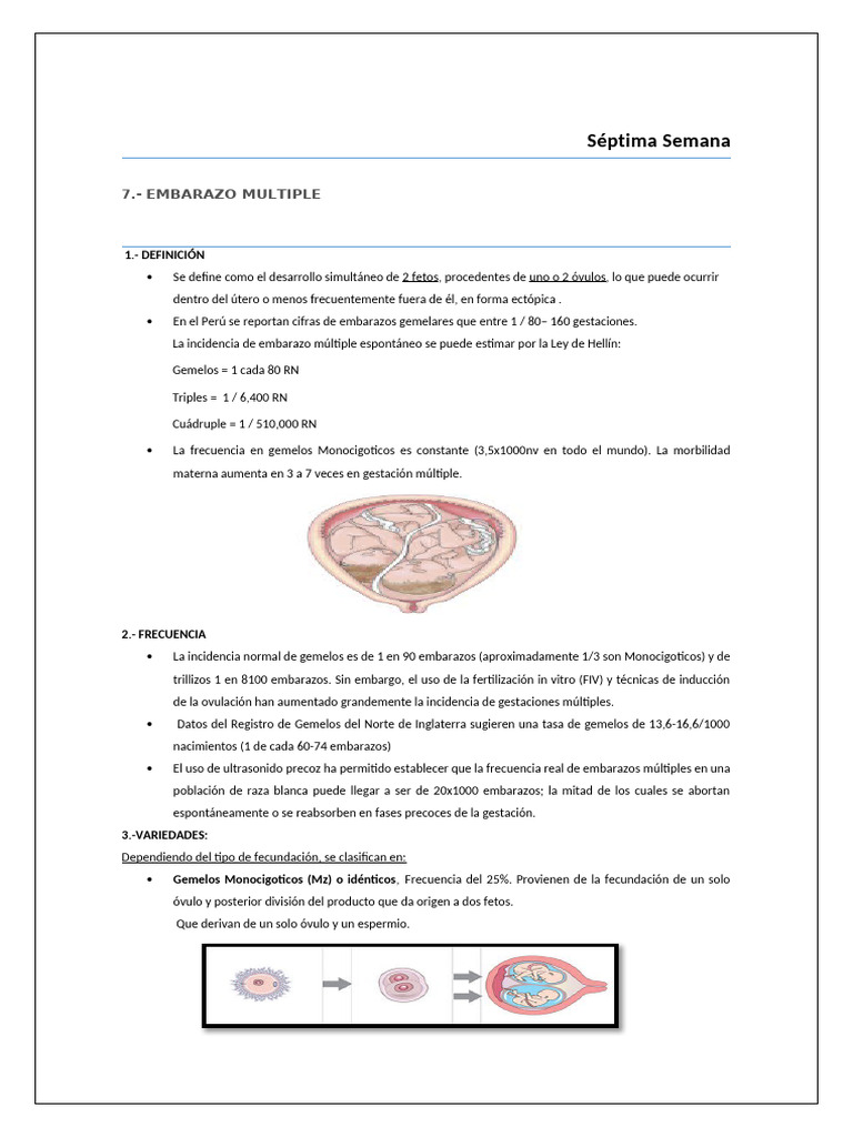 Embarazo Múltiple: Definición y Frecuencia | PDF | Gemelo | El embarazo