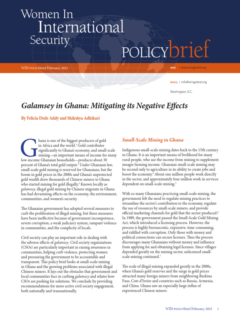 Galamsey in Ghana Mitigating Its Negative Effects | PDF | Mining | Ghana