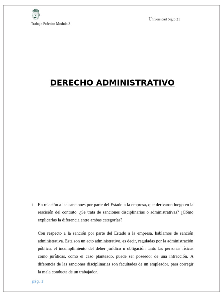Dr. Administrativo TP3 100 | PDF
