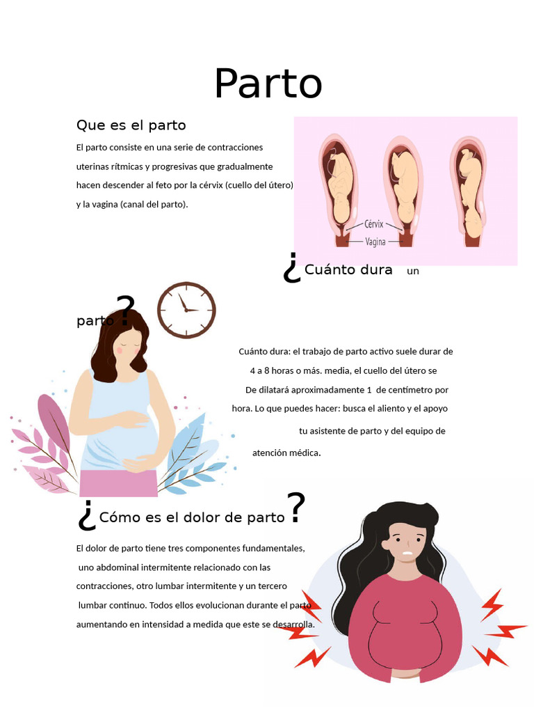 Parto: Duración, Dolor y Postparto | PDF | Salud y bienestar