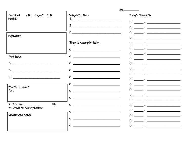 Daily Devotion and Planning Template | PDF | Business