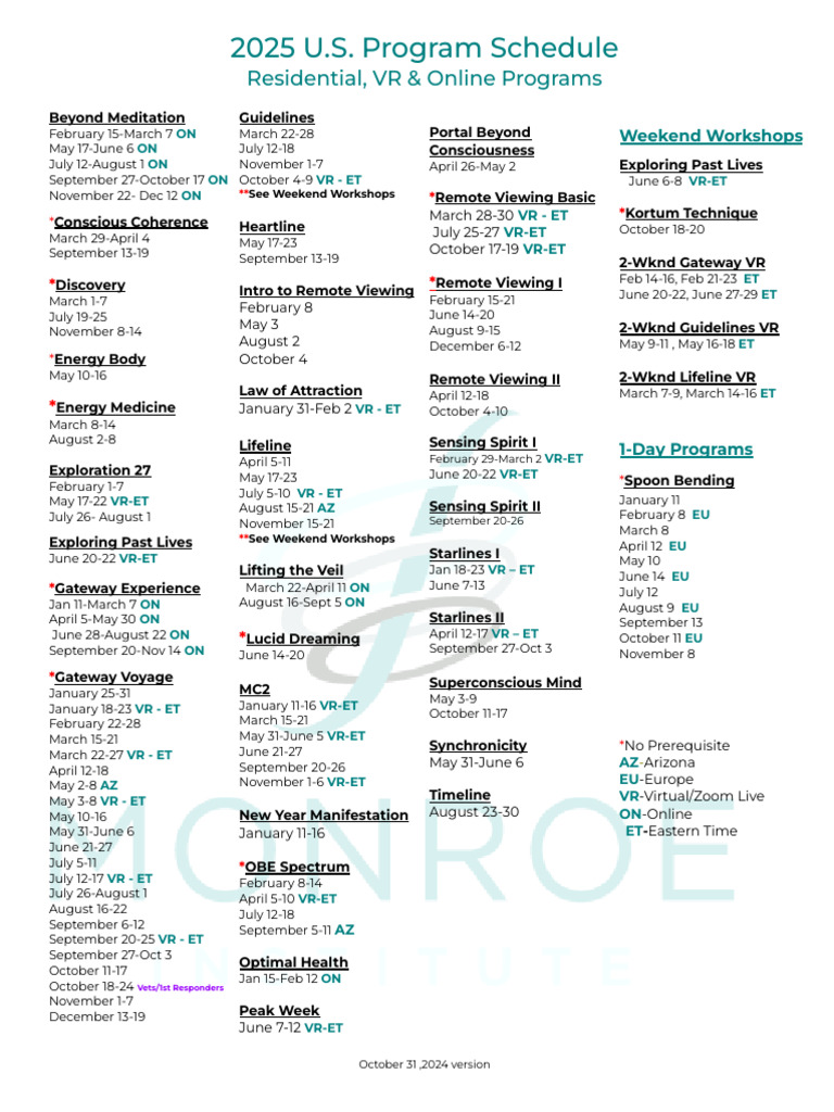 2025 Program Schedule One Pager | PDF | Spirituality