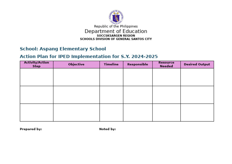 Action-Plan-IPED | PDF