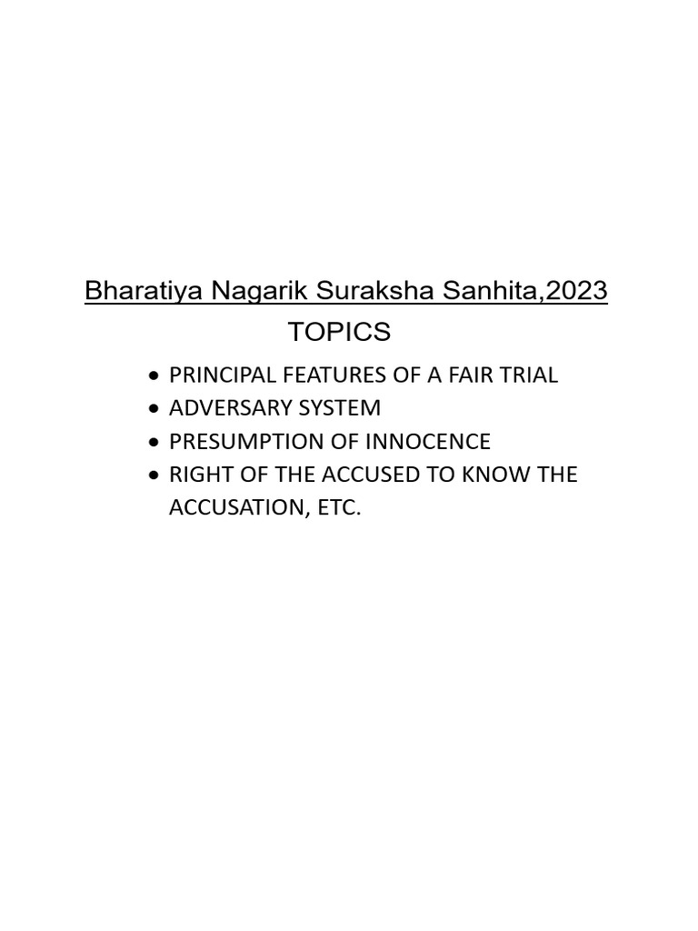 Bharatiya Nagarik Suraksha Sanhita | PDF