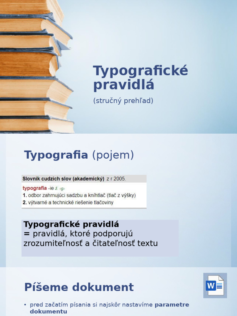 Typografické Pravidlá (Stručný Prehľad) | PDF