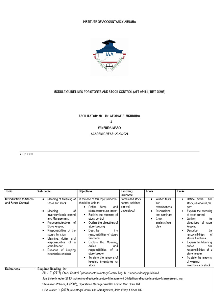 Stores and Stock Control Guidelines | PDF | Inventory | Forecasting
